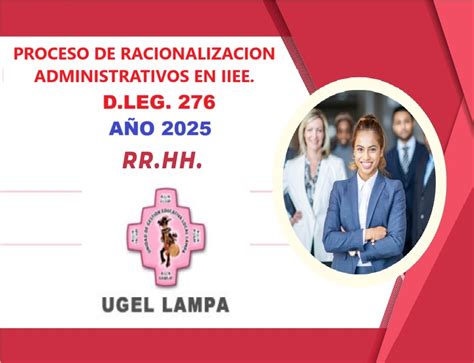 Proceso De Racionalizacion Administrativo D Leg 276 En Iiee Periodo 2025