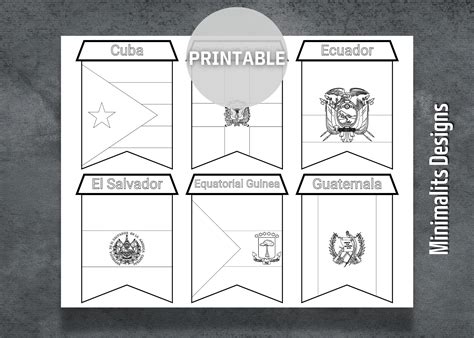 Hispanic Heritage Flags Coloring Pages