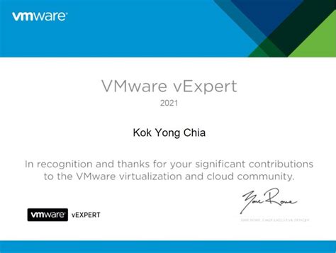 Kok Yong Chia On Linkedin Honored To Be Awarded For Vmware Vexpert