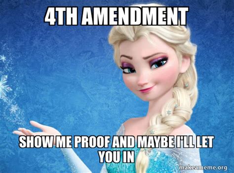 4th Amendment Show Me Proof And Maybe Ill Let You In Elsa From