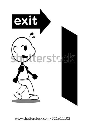 Exit Cartoon Stock Vector Shutterstock