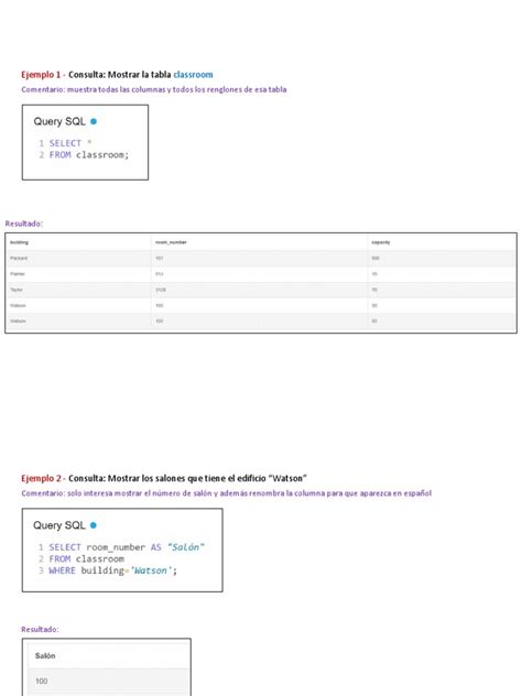 Ejemplos De Consultas Sql Universidad Mayo 3 Pdf