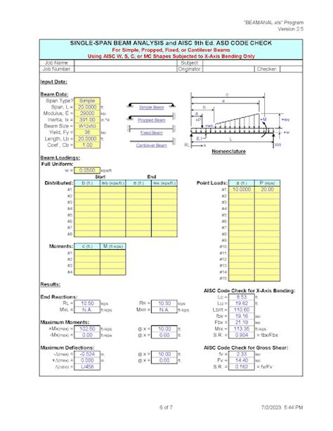 36 Continuous Span Beam Analysis