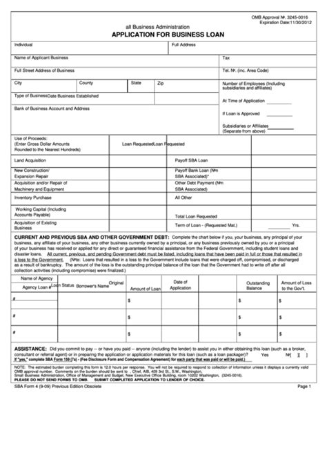 Top Sba Form 4 Templates Free To Download In Pdf Format