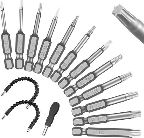 12 Pcs Torx Bit Set Security Torx Set Comes With 1 Handle And 2