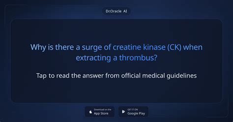 Why Is There A Surge Of Creatine Kinase Ck When Extracting A Thrombus