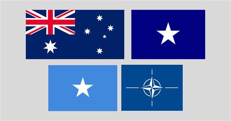 Blue Flag With White Star 3 Country Flags