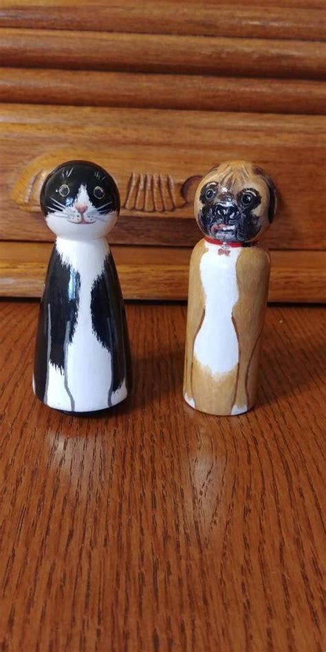Custom Large Wooden Peg Doll Pet Animal