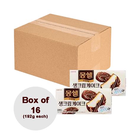 Lotte Mongshell Dream Cake Cream Filled 192g Box Of 16 Budget Box