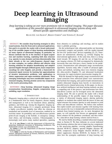 deep learning in ultrasound imaging deepai