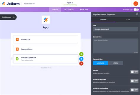 Adding Electronic Signature On The Jotform App Builder