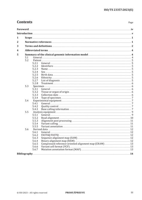 ISO TS Genomics Informatics Clinical Genomics Data Sharing Specification For