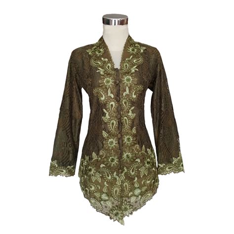 Jual Kebaya Brokat Hijau Army Furing Shopee Indonesia