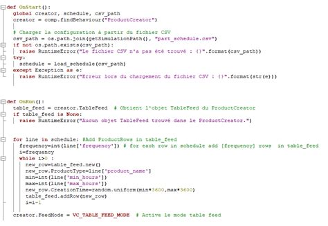 Custom Script For Feeder Process In Table Feedmode Python Programming