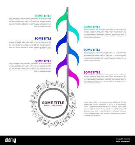 Infographic Design Template Music Concept With 6 Steps Can Be Used
