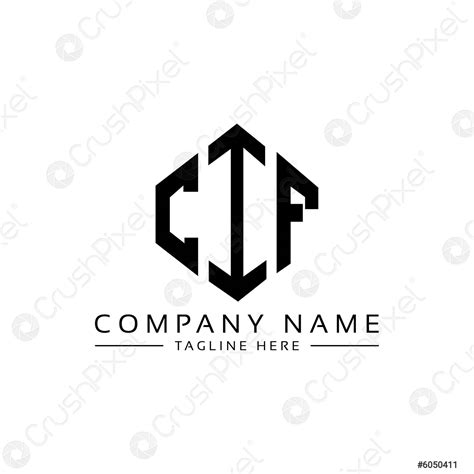 Cif Letter Logo Design With Polygon Shape Cif Polygon And Stock