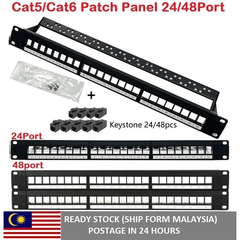 Cat Cat Port Blank Keystone Patch Panel Inches High Density U Rack Mountable Or