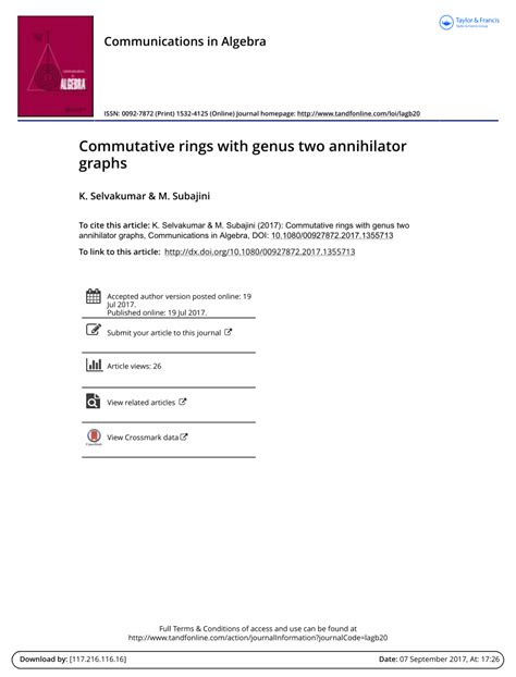 Pdf Commutative Rings With Genus Two Annihilator Graphs