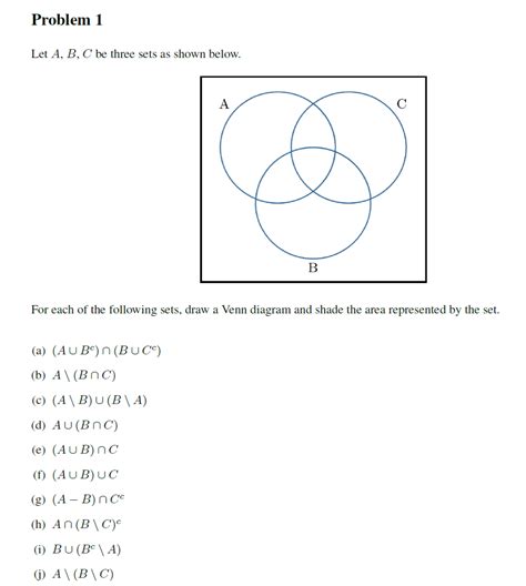 solved problem 1let a b c ﻿be three sets as shown below for