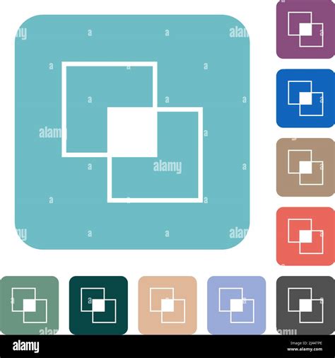 Clipping Mask Tool White Flat Icons On Color Rounded Square Backgrounds