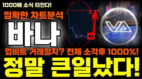 바나 코인전망 완벽 차트분석 업비트 거래정지 전체 소각후 1000 정말 큰일났다 바로 확인 하세요 바나 바나코인