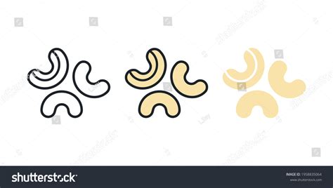 Cashew Icon Linear Color Flat Icons Stock Vector Royalty Free 1958835064 Shutterstock