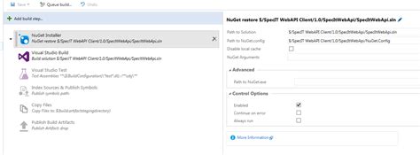 Unable To Build And Restore Packages On Tfs Build · Issue 8549