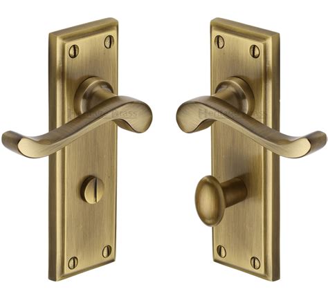 Heritage Brass Edwardian Antique Brass Door Handles W3200 At Sold In