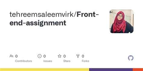 Github Tehreemsaleemvirkfront End Assignment