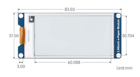 2 66inch E Paper E Ink Display Module 296152 Pixels Black White Dual Color SPI Interface