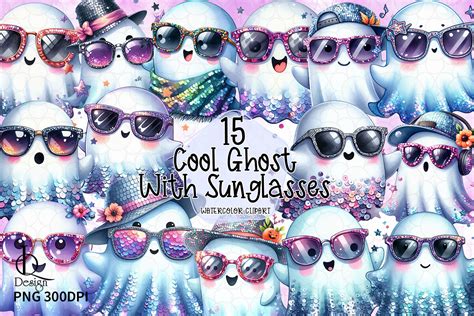 Cool Ghost With Sunglasses Clipart Png Graphic By Lq Design · Creative Fabrica
