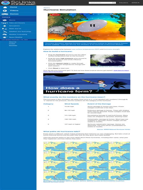Hurricane Simulation Noaa Scijinks All About Weather Pdf Tropical
