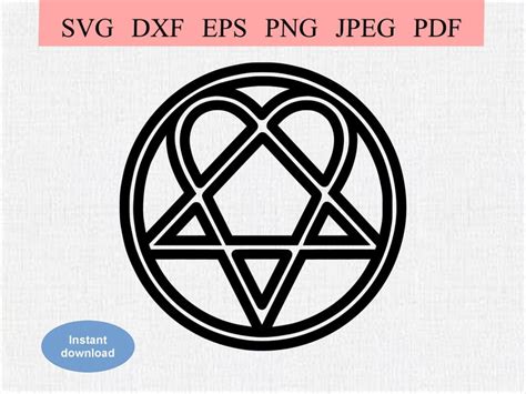 Heartagram Symbol Svg Dxf Eps Heart Inside Of A Pentagram Circle