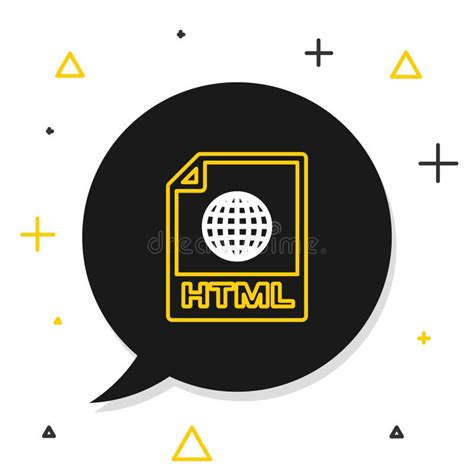 line html file document download html button icon isolated on white background html file