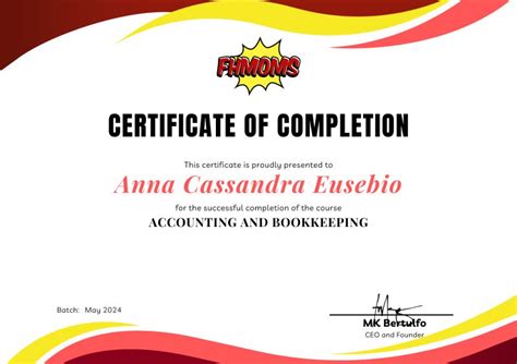Anna Cassandra Eusebio On Linkedin Bookkeeping Achievement