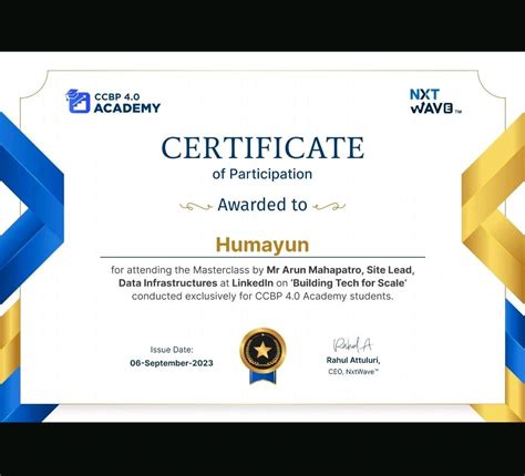 Humayun Pinjari On Linkedin Participation Certificate 😊