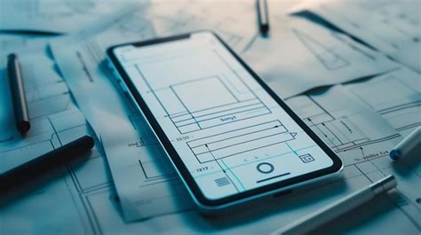 Premium Photo Ux Mobile Application Wireframe Sketch Prototype Framework Layout Future App