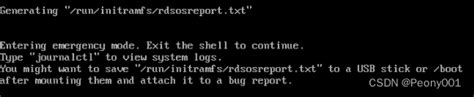解决centos8虚拟机断电无法开机问题generating Runinitramfsrdsosreporttxtcentos8断电
