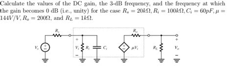 Solved Calculate The Values Of The DC Gain The DB Chegg