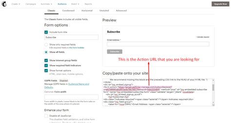 Get Mailchimp Newsletter Form Action Url Hibootstrap