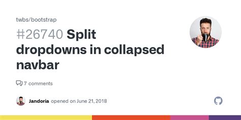 Split Dropdowns In Collapsed Navbar · Issue 26740 · Twbsbootstrap · Github