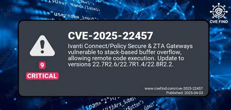 [cve 2025 22457 critical] a stack based buffer overflow in ivanti