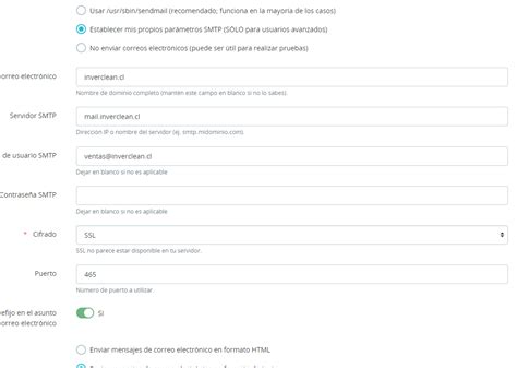 error en el formulario de contacto a la hora de enviar el mensaje