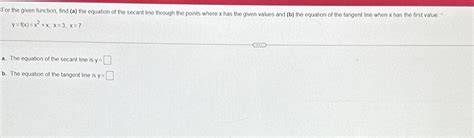 solved for the given function find a ﻿the equation of the