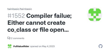 Compiler Failue Either Cannot Create Coclass Or File Open Error