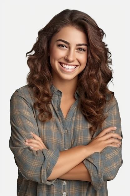 Risa Retrato De Mujer Con Los Brazos Cruzados Y Aislado En Fondo Png