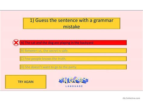 Fun Quiz Spot The Grammar Mistakes English Esl Powerpoints
