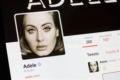 Riga Latvia February 02 2017 Worldwide Star Adele`s Twitter