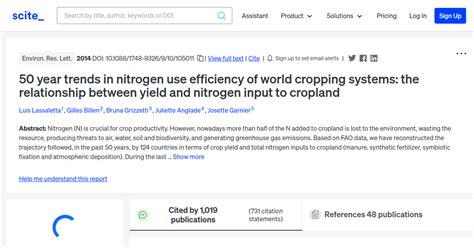50 Year Trends In Nitrogen Use Efficiency Of World Cropping Systems The Relationship Between