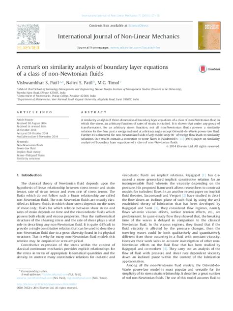 Pdf A Remark On Similarity Analysis Of Boundary Layer Equations Of A